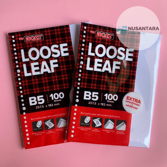 Jual LOOSE LEAF B5 100 LEMBAR POLOS / ISI BINDER B5 (ISI 100 LEMBAR) | Shopee Indonesia