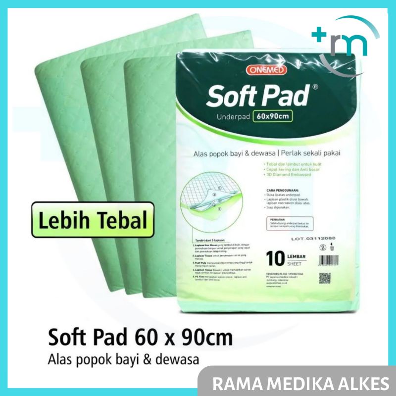 Jual PERLAK SOFT PAD ONEMED UNDERPAD ukuran 60 x 90 cm (isi 10 lembar ...