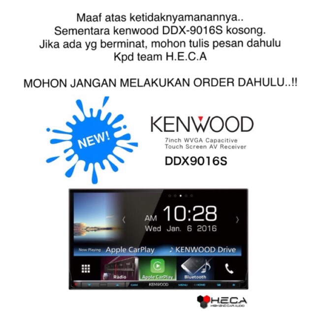 Jual Kenwood DDX-9016S Double din DDX9016S Tape Mobil DDX-9016 S Head Unit DDX 9016S Audio ...