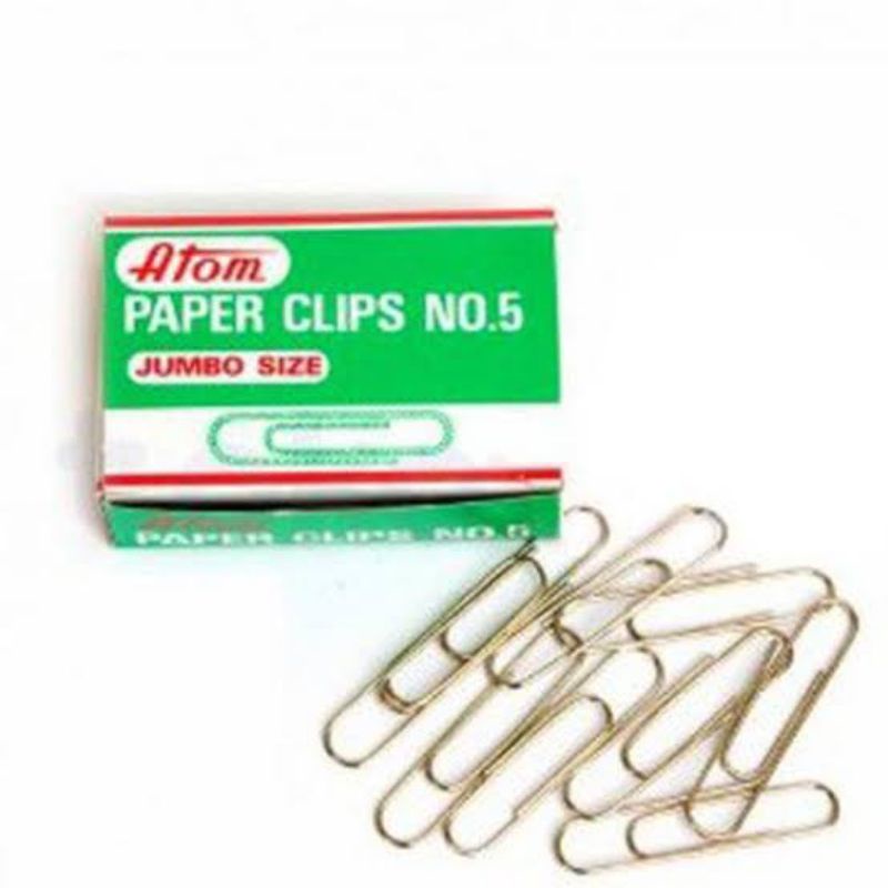 Jual Klip kertas Atom Paper Clips No.5 Jumbo Size Penjepit Kertas ...