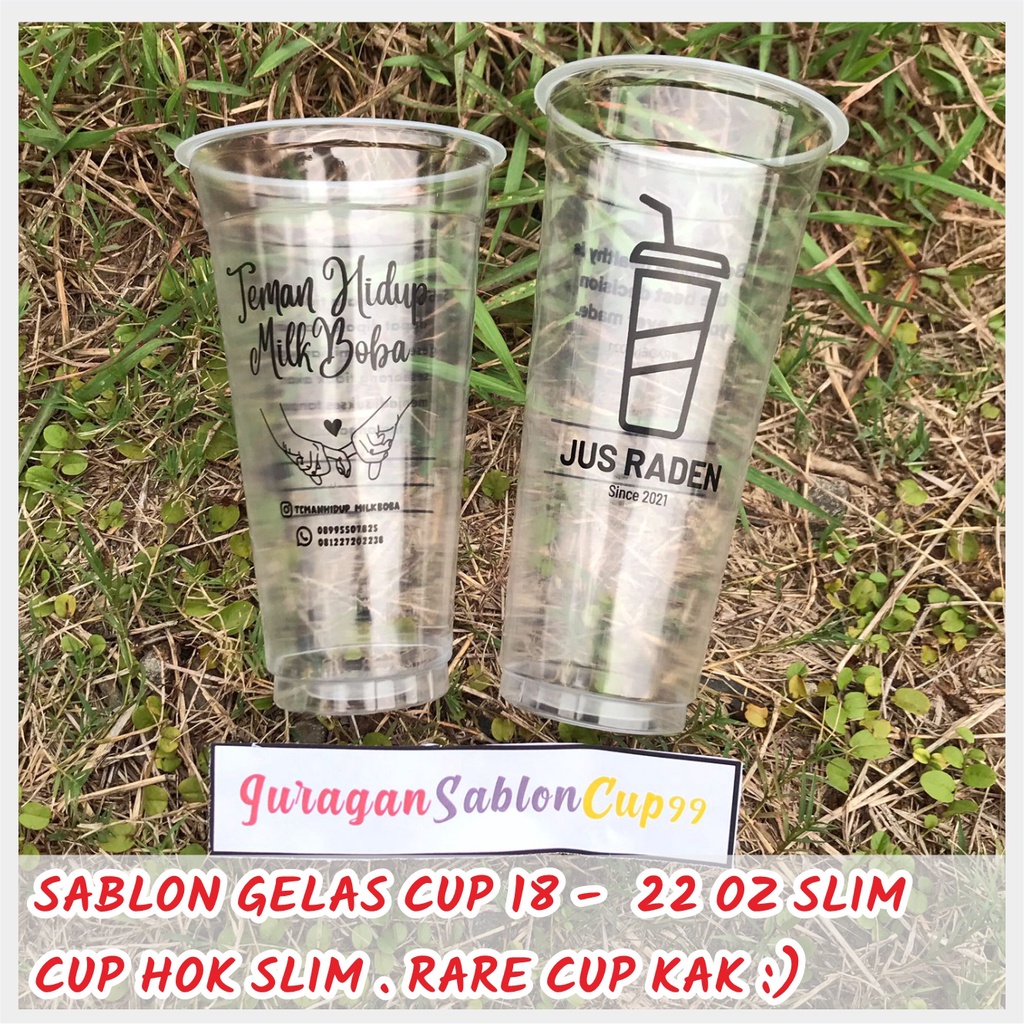 Jual SABLON GELAS CUP SLIM HOK 18 22 OZ TERMURAH Shopee Indonesia