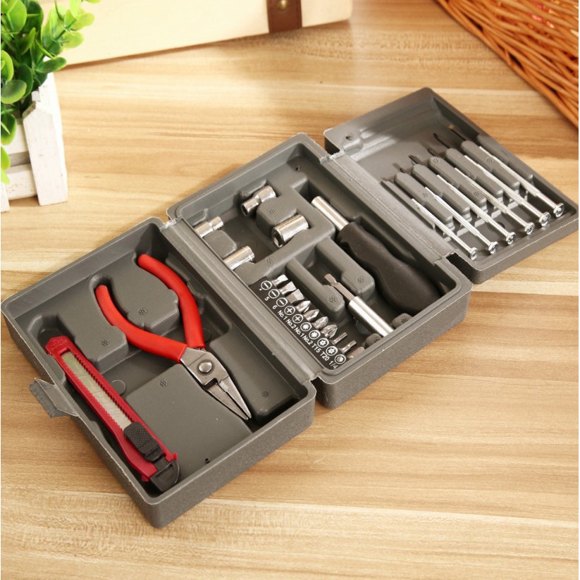 Jual Tool BOX / Tool KIT 24 in 1 - Tang, Obeng Kembang + Datar LENGKAP ...