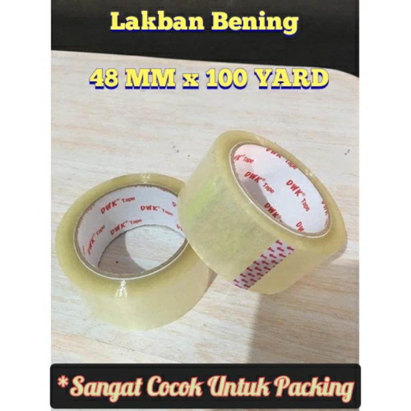 Jual Lakban 48mm x 100yard Bening Merk Random - Lakban Bening 100 yard ...