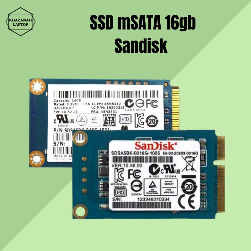 Jual SSD mSATA 16gb SSD murah bergaransi SSD copotan msata 16gb ...