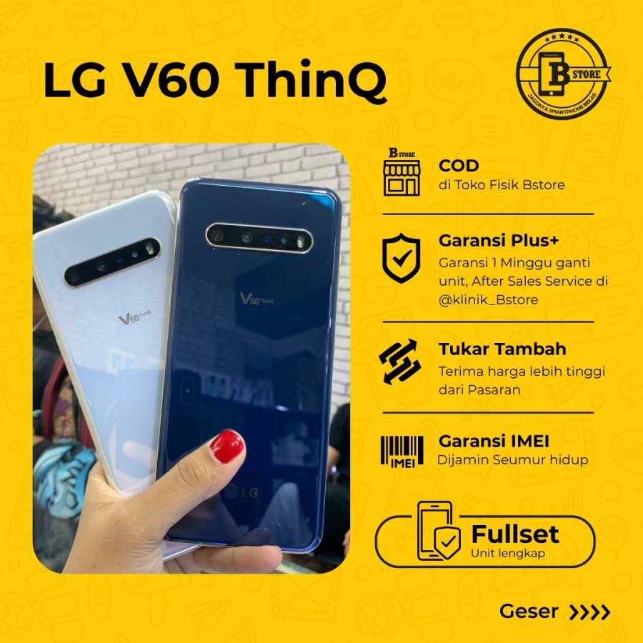 Jual LG V60 Thinq 5G 128 GB RAM 8GB BATANGAN V 60 5 G 8GB 128GB COD Bandung | Shopee Indonesia
