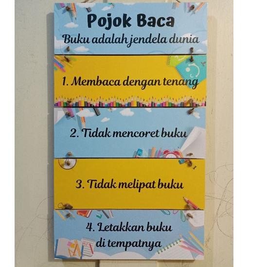 Jual PAJANGAN HIASAN DINDING DEKORASI DINDING WALL DECOR POJOK BACA PERATURAN DI PERPUSTAKAAN ...