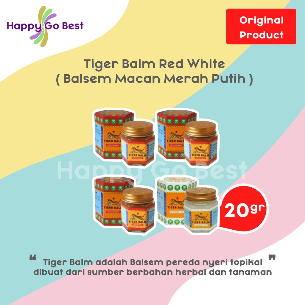 TIGER BALM RED WHITE BALSEM MACAM MERAH PUTIH BALSAM OBAT GOSOK SALEP ...