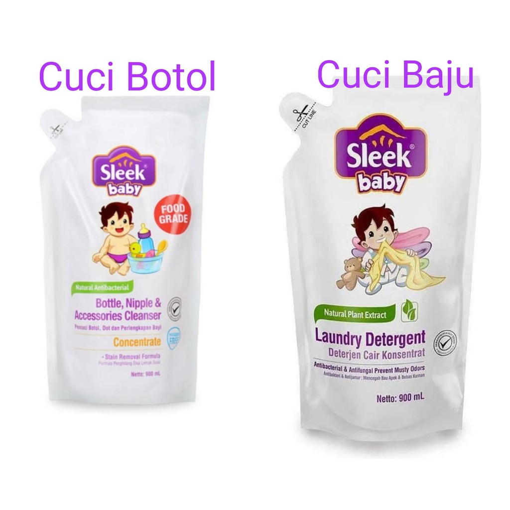 Jual SLEEK Refill 900ml / Sabun Cuci Botol SLEEK / SLEEK Laundry Refil ...