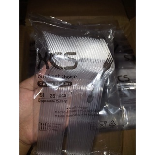 Jual Garpu / Garfu Makan Plastik Bening merk KCS 25 pcs | Shopee Indonesia