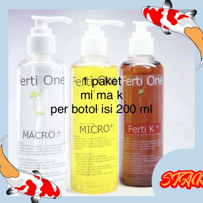 Jual aquascape pupuk cair 1 paket FERTI ONE 250 ML MACRO MICRO KALIUM ...