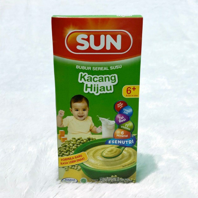Jual SUN Bubur Sereal Susu Kacang Hijau 120 g Box x 1 Pcs | Shopee ...
