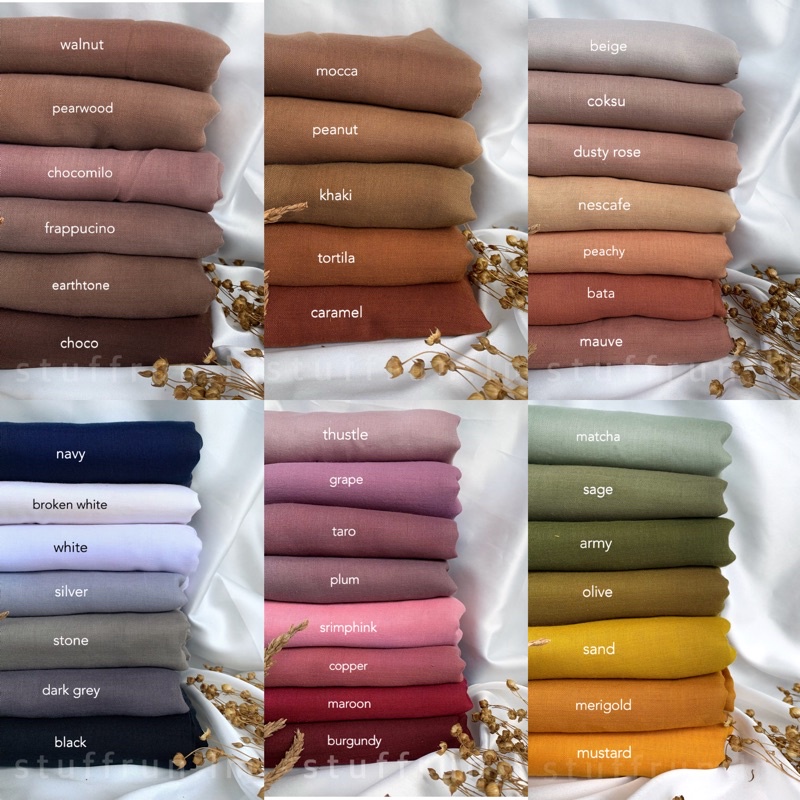 Jual 40 Warna Paris Voal Premium / Segiempat Paris Premium Basic Voal ...