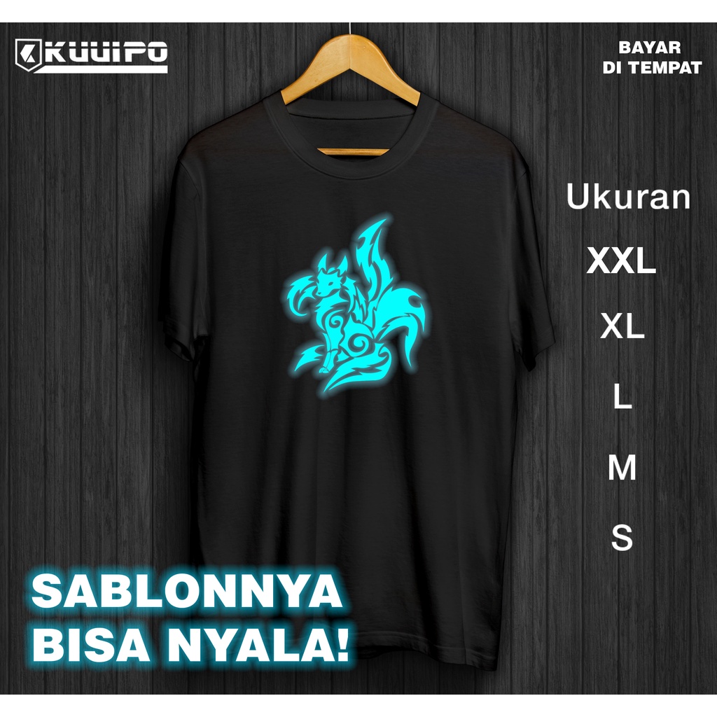 Jual Baju Kaos anime kurama / Kaos Glow in the dark / Menyala dalam ... Jual Baju Kaos anime kurama / Kaos Glow in the dark / Menyala dalam ...