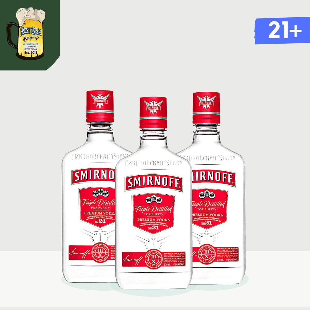 Jual Smirnoff Red Original Vodka 40% 375 ml Indonesia|Shopee Indonesia