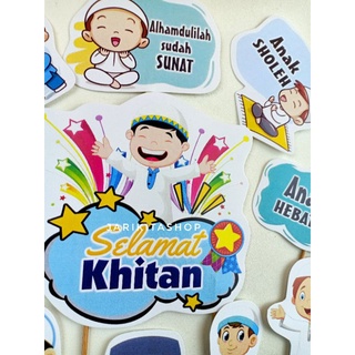Jual CAKE TOPPER SELAMAT KHITAN ANAK SOLEH KHITANAN HIASAN TUSUKAN KUE ...