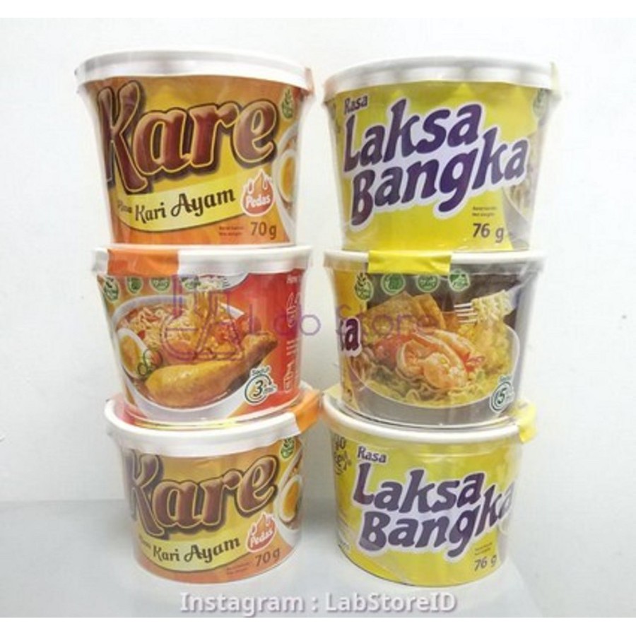 Jual Paket 2 Rasa 6 Cup SagoMee Sago Mee Kari Ayam Pedas & Laksa Bangka ...