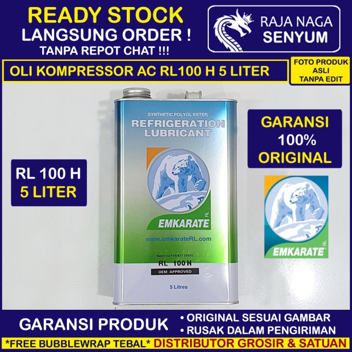 Jual OLI KOMPRESOR AC RL 100 H OIL COMPRESSOR KOMPRESSOR 5 L LITER ...