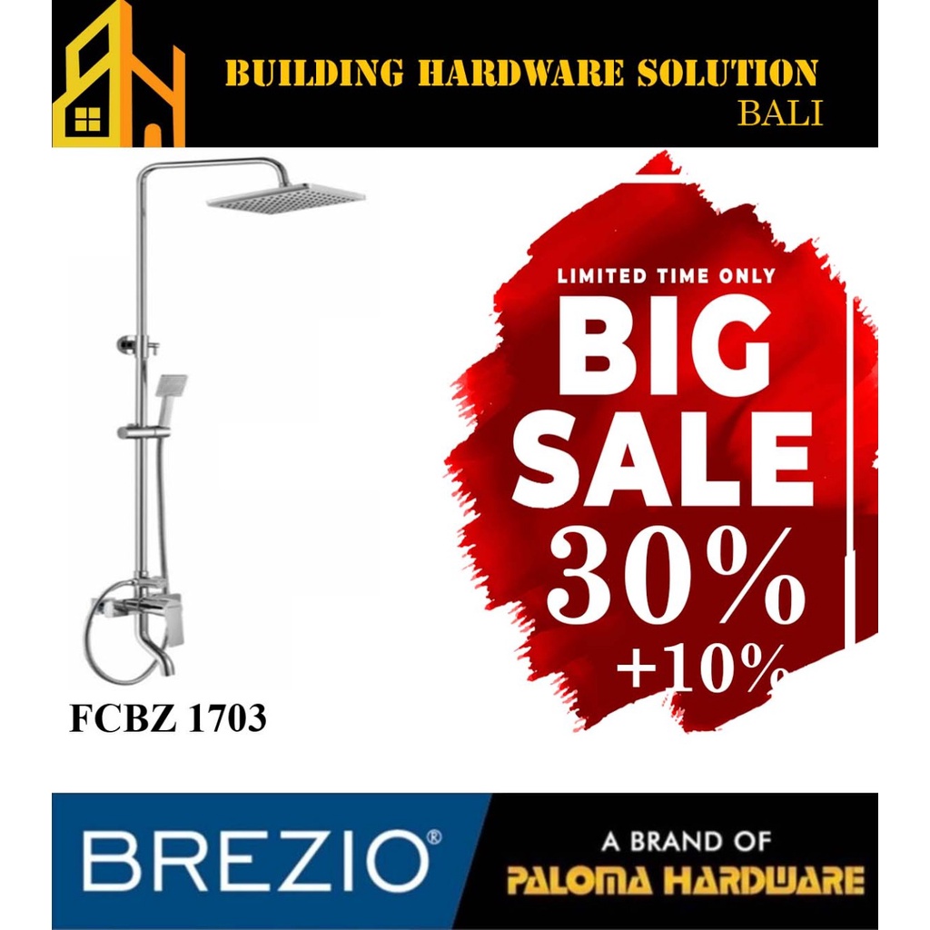 Jual Brezio Shower Set Keran Panas Dingin Tiang Set Column Chrome ...