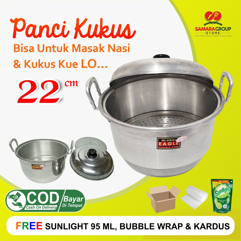 PANCI KUKUS LANGSENG DANDANG STEAMER UK 22 CM GLOBAL EAGLE FREE ...