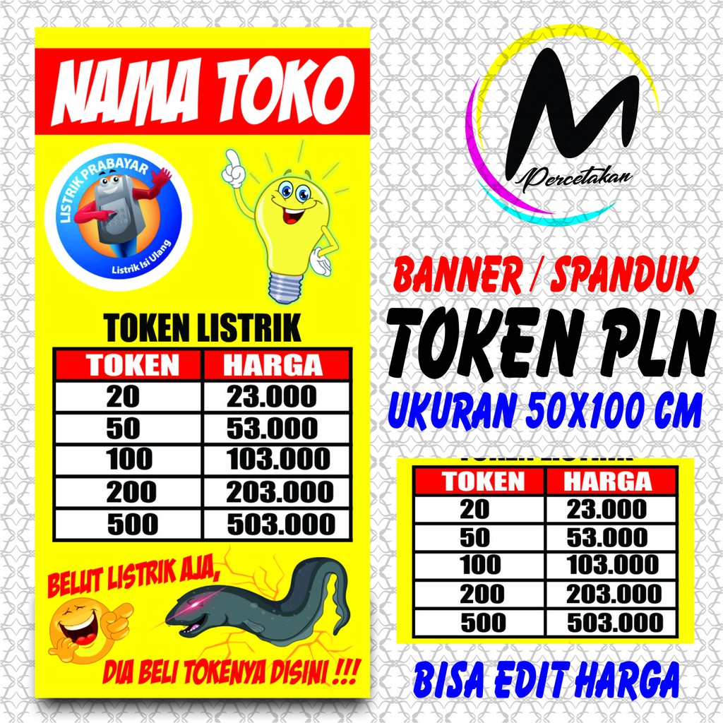 Jual Banner Token PLN Spanduk Pembayaran - 50x100 Cm Indonesia|Shopee ...
