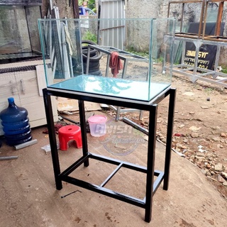 Jual PAKET AQUARIUM 70X40X40 DASAR 8MM KELILING 5 + RAK HOLO 4X4 ...