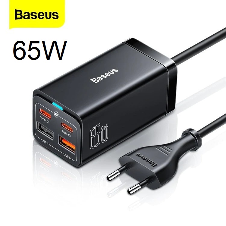 Jual Baseus Original Adaptor Charger Gan3 Pro 65W 2 Type C 2 USB 4 in 1 ...