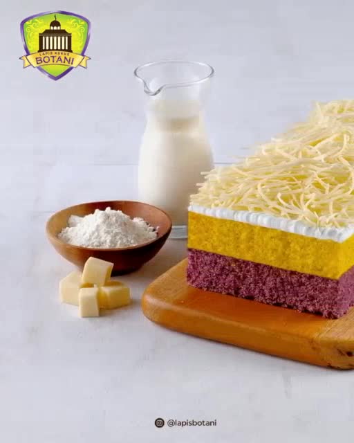 Jual Bolu Lapis Talas Botani varian Pandan Ketan Hitam topping keju ...