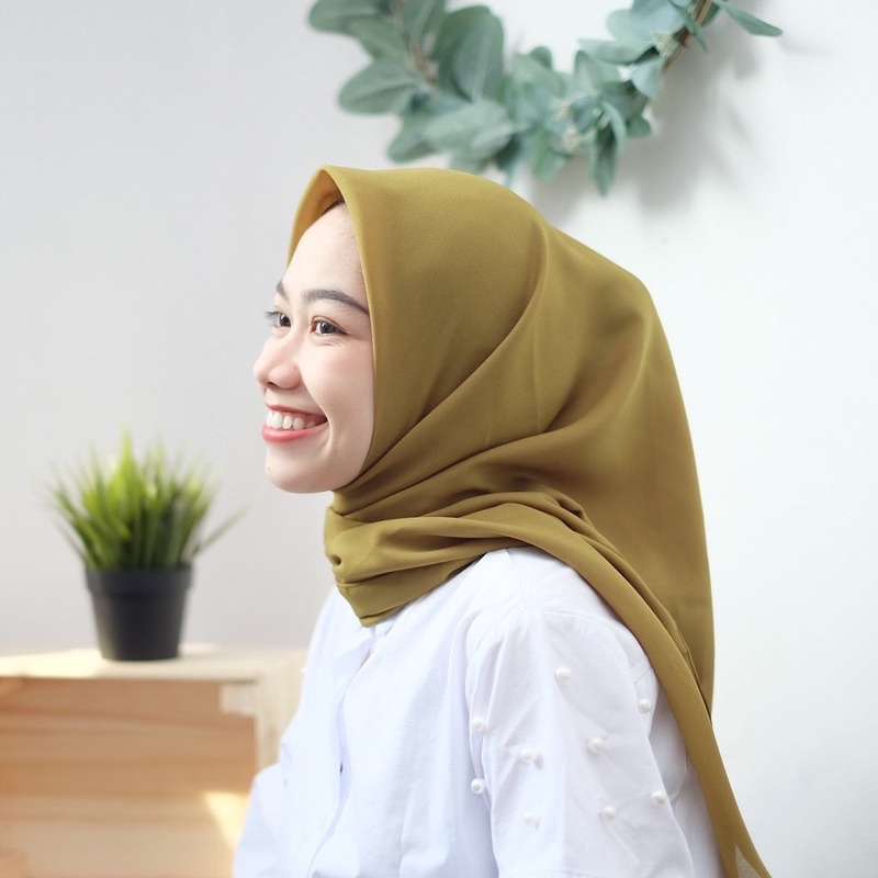 Jual LIGHT OLIVE / ZAITUN Hijab Pollycoton Hijab Square ( Hijab Warna Light Olive, Zaitun Muda ...