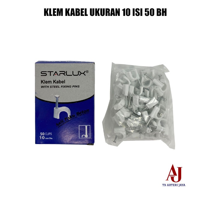 Jual Klem Kabel Paku Beton No 10 Diameter Paku 10 mm Merk Starlux Isi ...