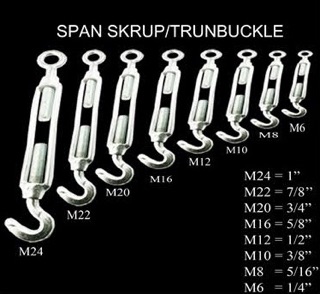 Jual JARUM KERAS M16 SPAN SKRUP 16 MM TURNBUCKLE 5/8" SPAN SCHROEF BESI ...