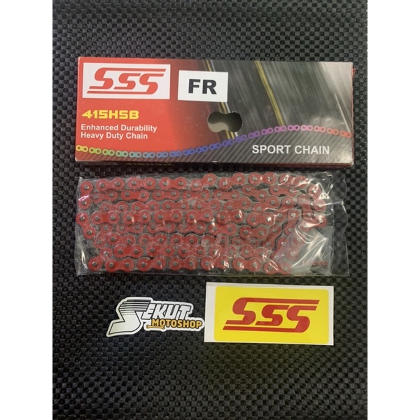 Jual Rantai racing SSS 415 HSB 120L merah original SSS | Shopee Indonesia
