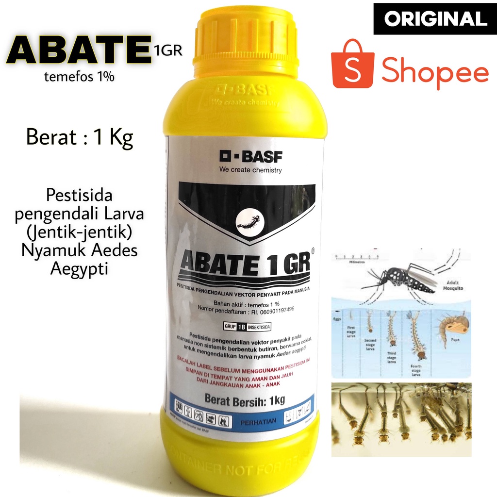 Jual ABATE 1 KG OBAT JENTIK - JENTIK NYAMUK DBD RACUN BUTIRAN SERBUK ...