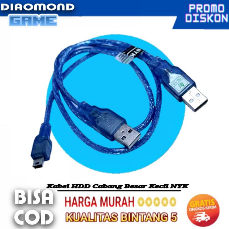 Jual NYK Kabel USB 2.1 Cabang Besar Kecil untuk Hardisk 70cm Original ...