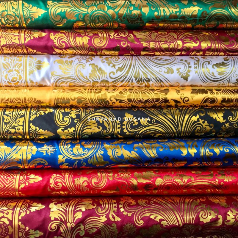 Jual Kain prada bali satin meteran emas | Shopee Indonesia