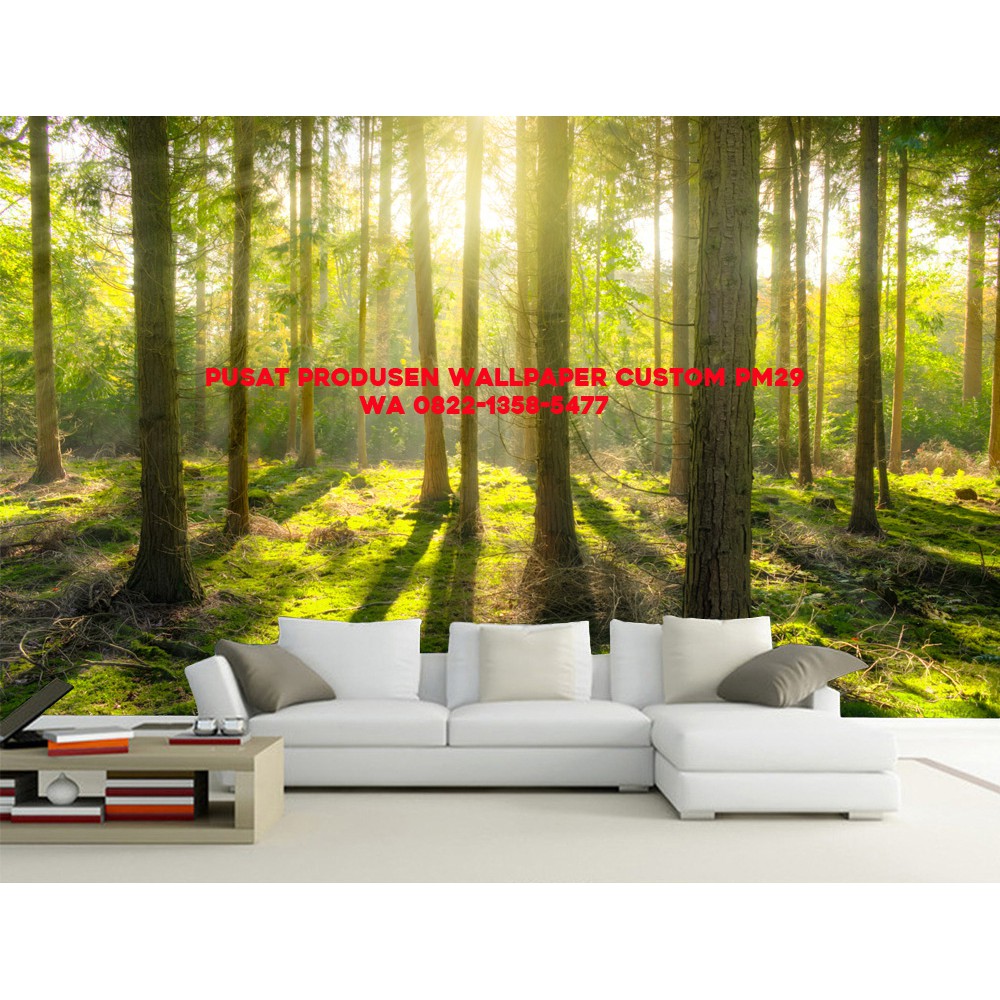 Jual Pusat Wallpaper custom pemandangan hutan, Print banner, stiker ...