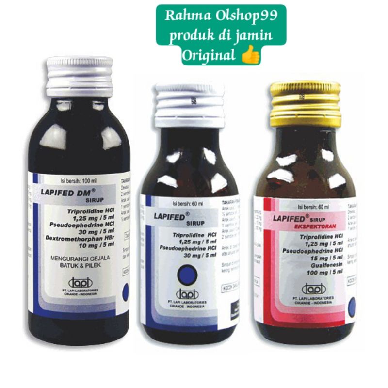 Jual LAPIFED SIRUP 60 ML/LAPIFED EKSPETORAN 60ML/LAPIFED DM 100 ML ...