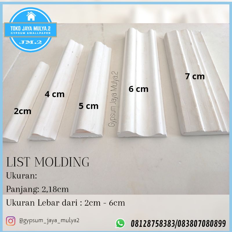 Jual LIST GYPSUM MOULDING UKURAN (5CM,6CM,7CM) | Shopee Indonesia