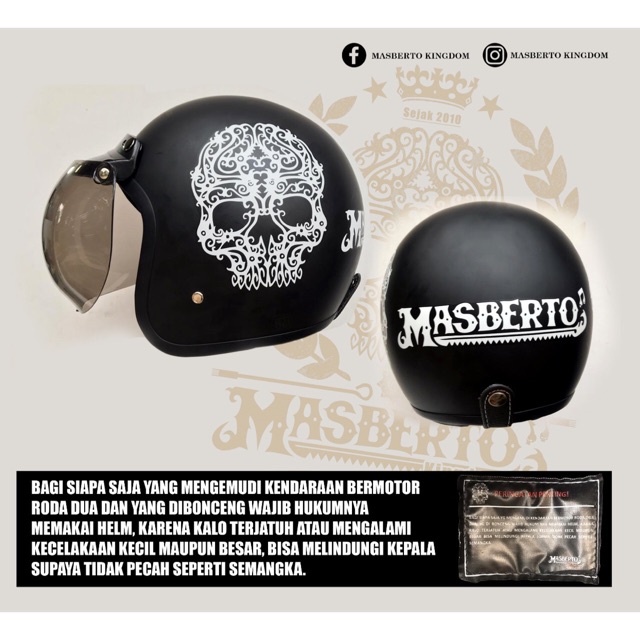 Jual HELM/HELMET MASBERTO ORIGINAL | Shopee Indonesia