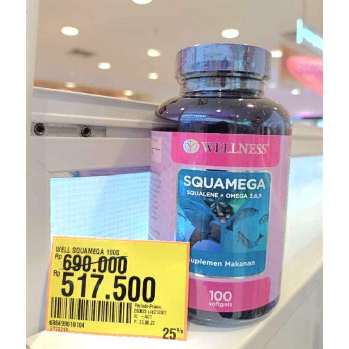 Jual (Ready kemasan baru) Wellness Squamega isi 100 capsules mengandung ...