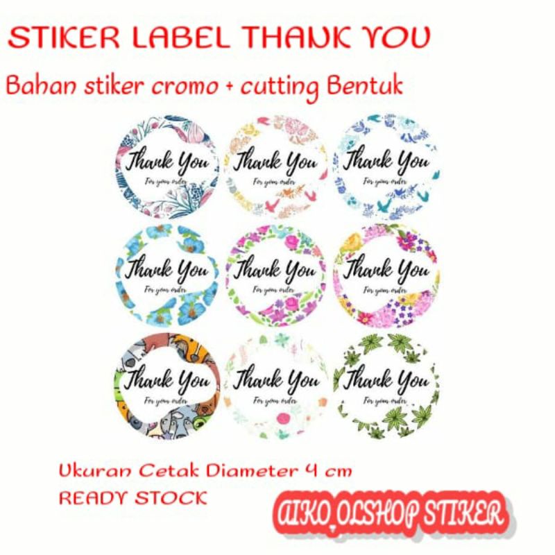 Jual THANK YOU Stiker - Stiker TERIMA KASIH Label diameter 4 cm isi 100 ...