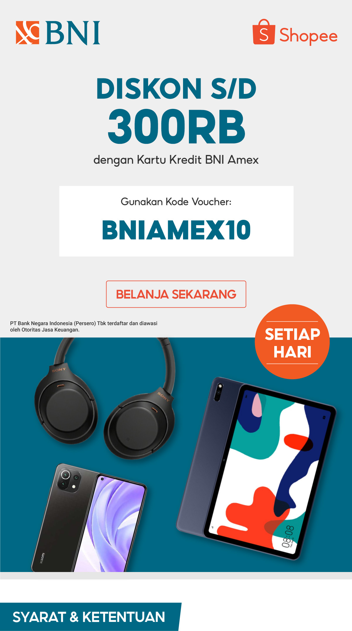 Diskon hingga 300RB dengan Kartu Kredit BNI Amex