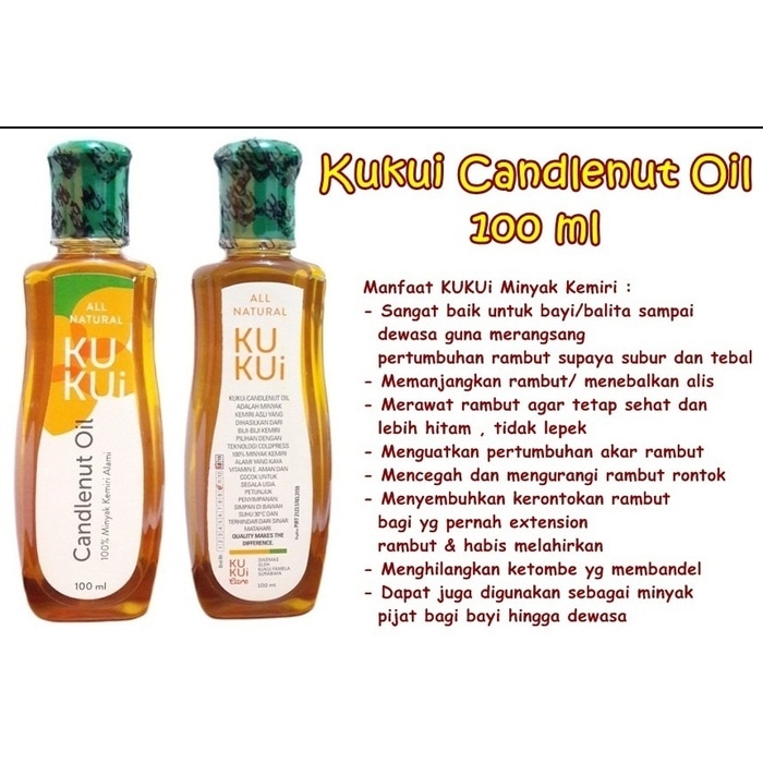 Jual KUKUI CANDLENUT OIL 100ml / MINYAK KEMIRI KUKUI (exp 22/07/2024) | Shopee Indonesia