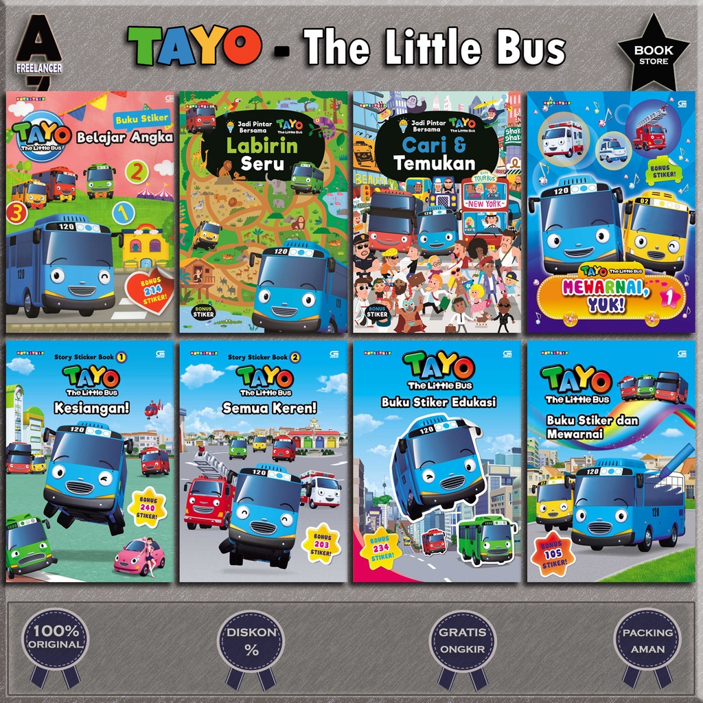 Jual Seri Buku Tayo the Little Bus ( Sticker , Mewarnai , Aktivitas ...