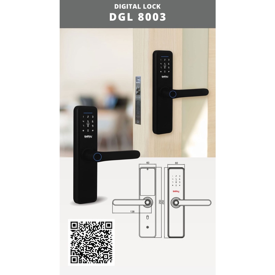 Jual UniKey Digital Lock DGL 8003 Kunci Pintu Digital | Shopee Indonesia