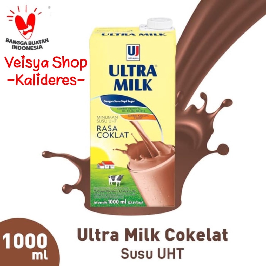 Jual Ultra Milk UHT Coklat 1000ml Susu Cokelat Chocolate 1 Liter 1L ...