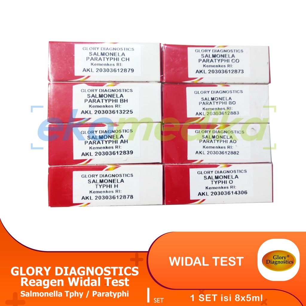 Jual Reagent Widal Test Salmonella 1 Set / 8 Vial Glory Diagnostics ...