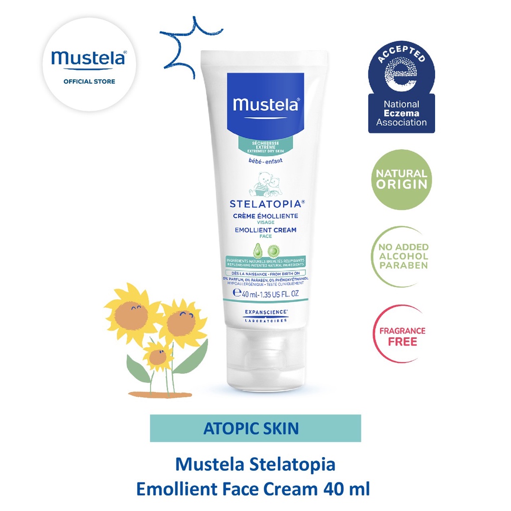 Jual Mustela Stelatopia Emollient Face Cream 40 ml - Krim Wajah Bayi ...