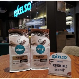 Jual EXCELSO Coffee Robusta Gold Biji Kopi Pilihan Kemasan Praktis 200 ...