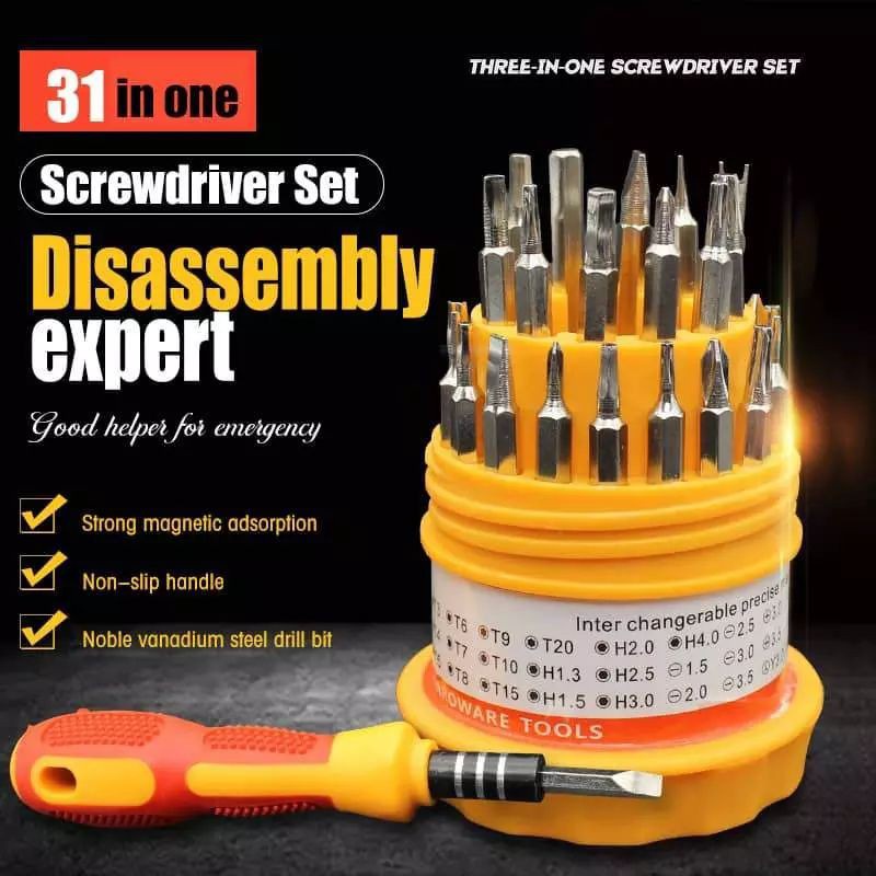 Jual MINI SET OBENG 31in1 31 IN 1 KECIL MAGNET TOOLKIT SCREWDRIVER REPARASI HP JAM PC OBENG ...