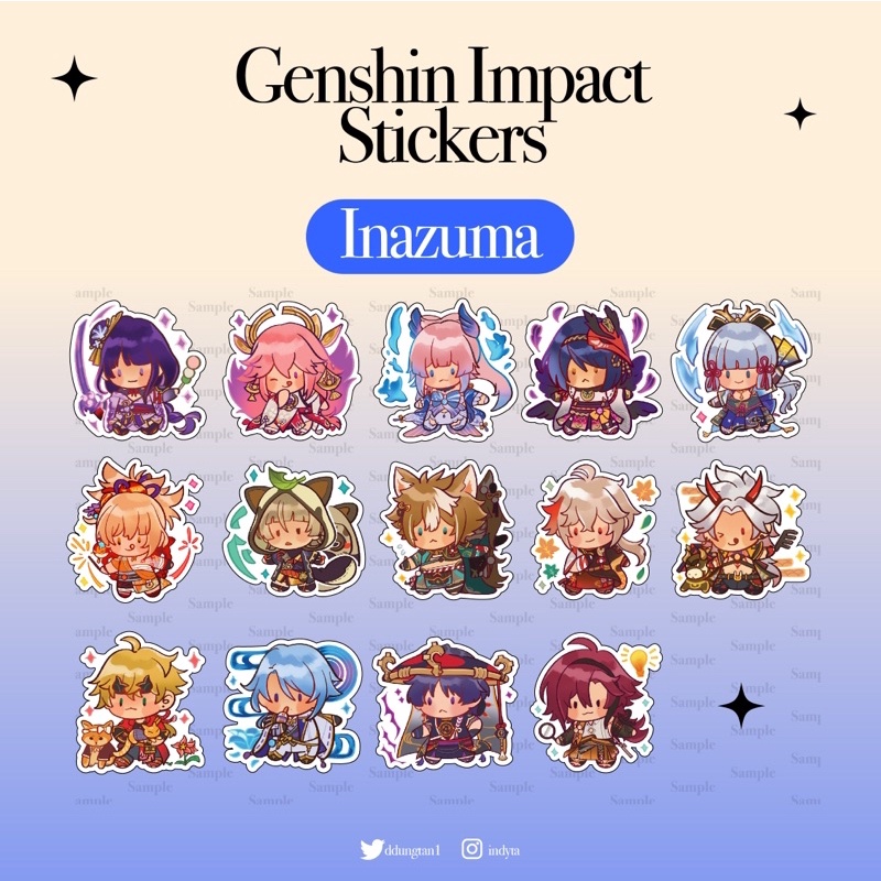 Jual Genshin Impact Die Cut Sticker Inazuma | Shopee Indonesia